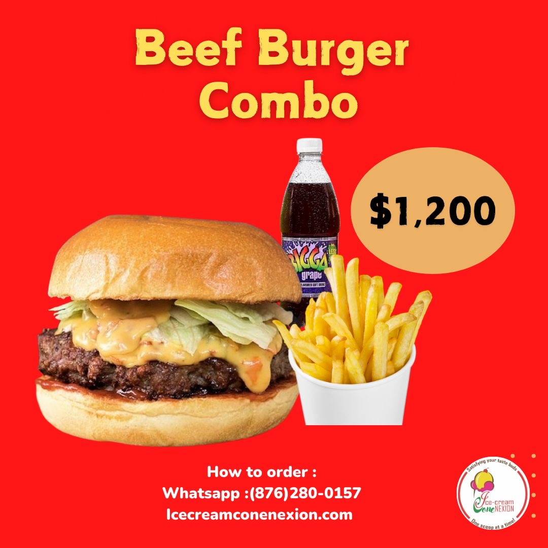 Beef Burger Combo – Ice Cream Conenexion