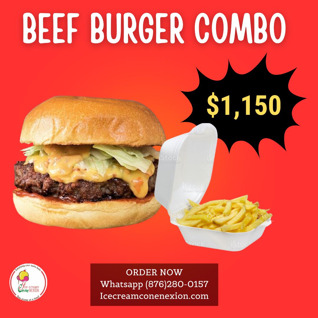 Beef Burger Combo – Ice Cream Conenexion