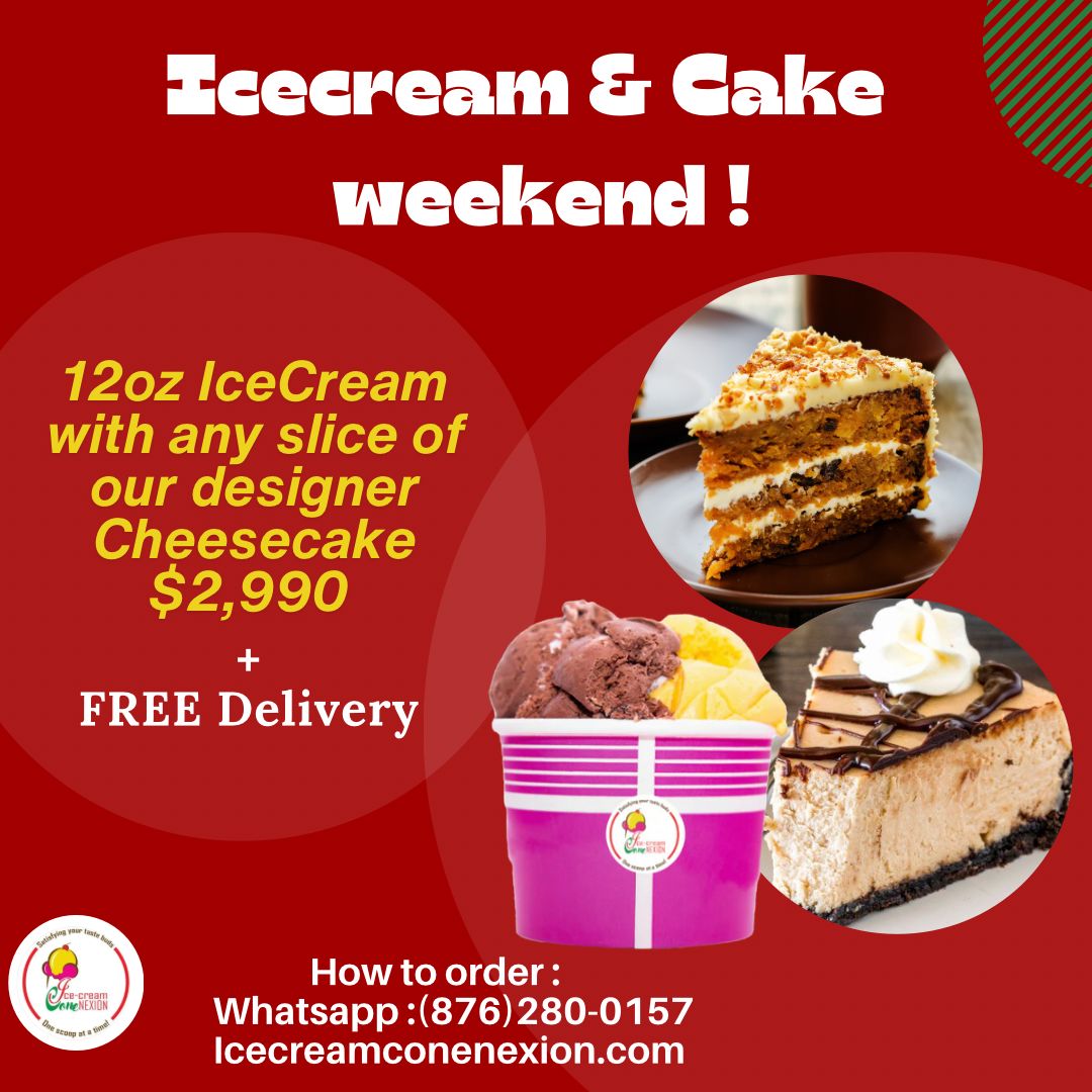 Promotion: 12 oz + Cheesecake – Ice Cream Conenexion